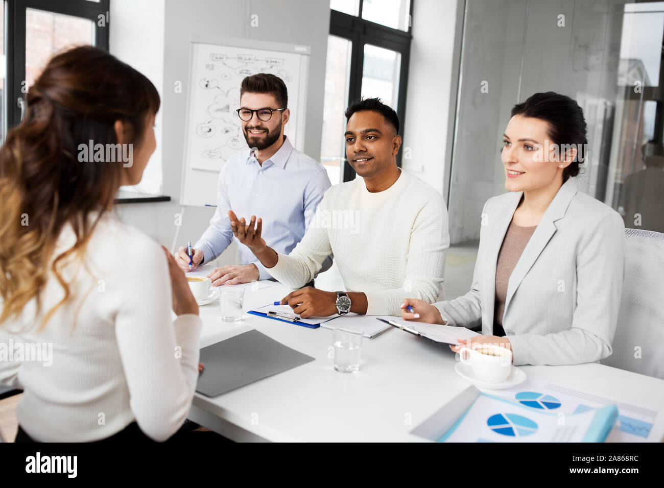 Recruiters talking hi-res stock photography and images - Alamy