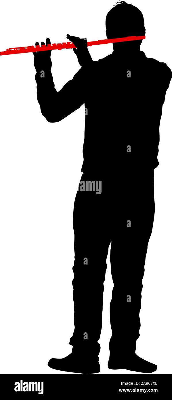 Portrait of a flute player Stock Vector Images - Alamy