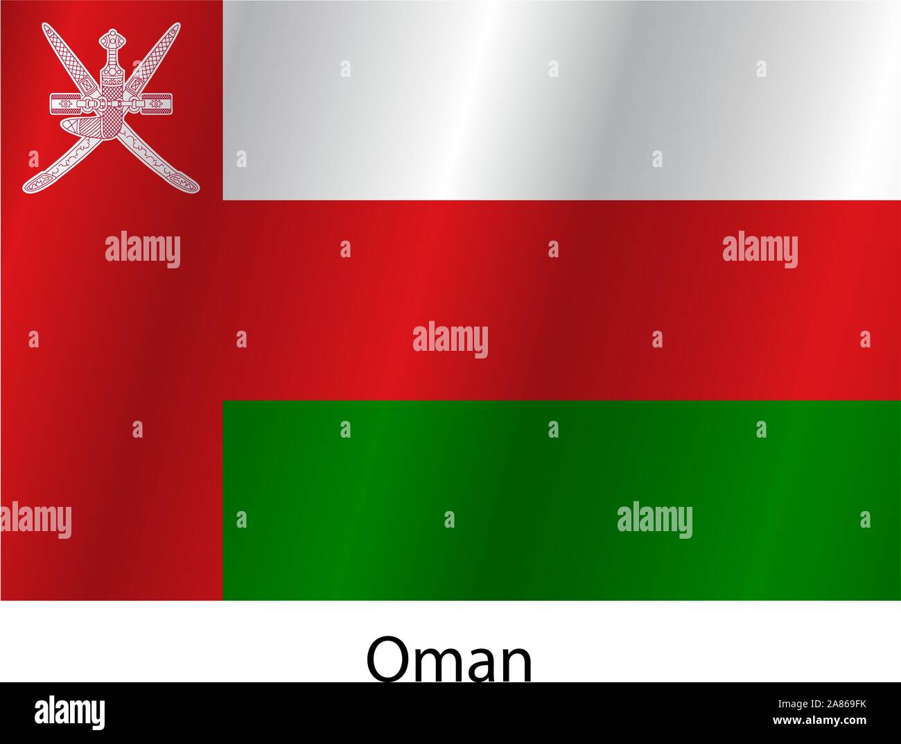 Flag of the country Oman on white background. Exact colors Stock Vector ...
