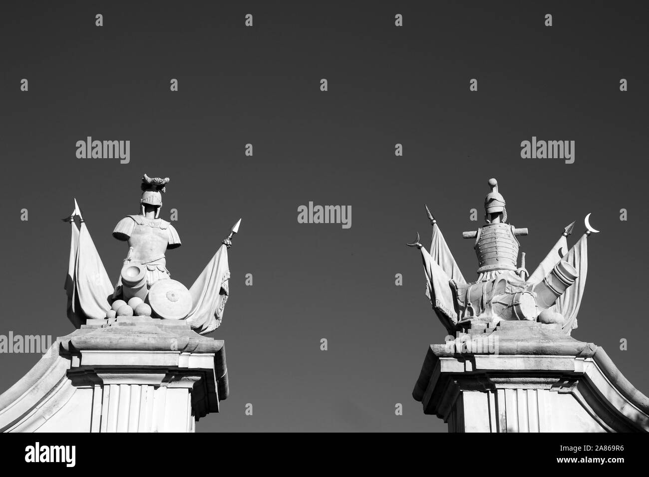 The detail of one of the sights in Bratislava in Slovakia. The statues ...