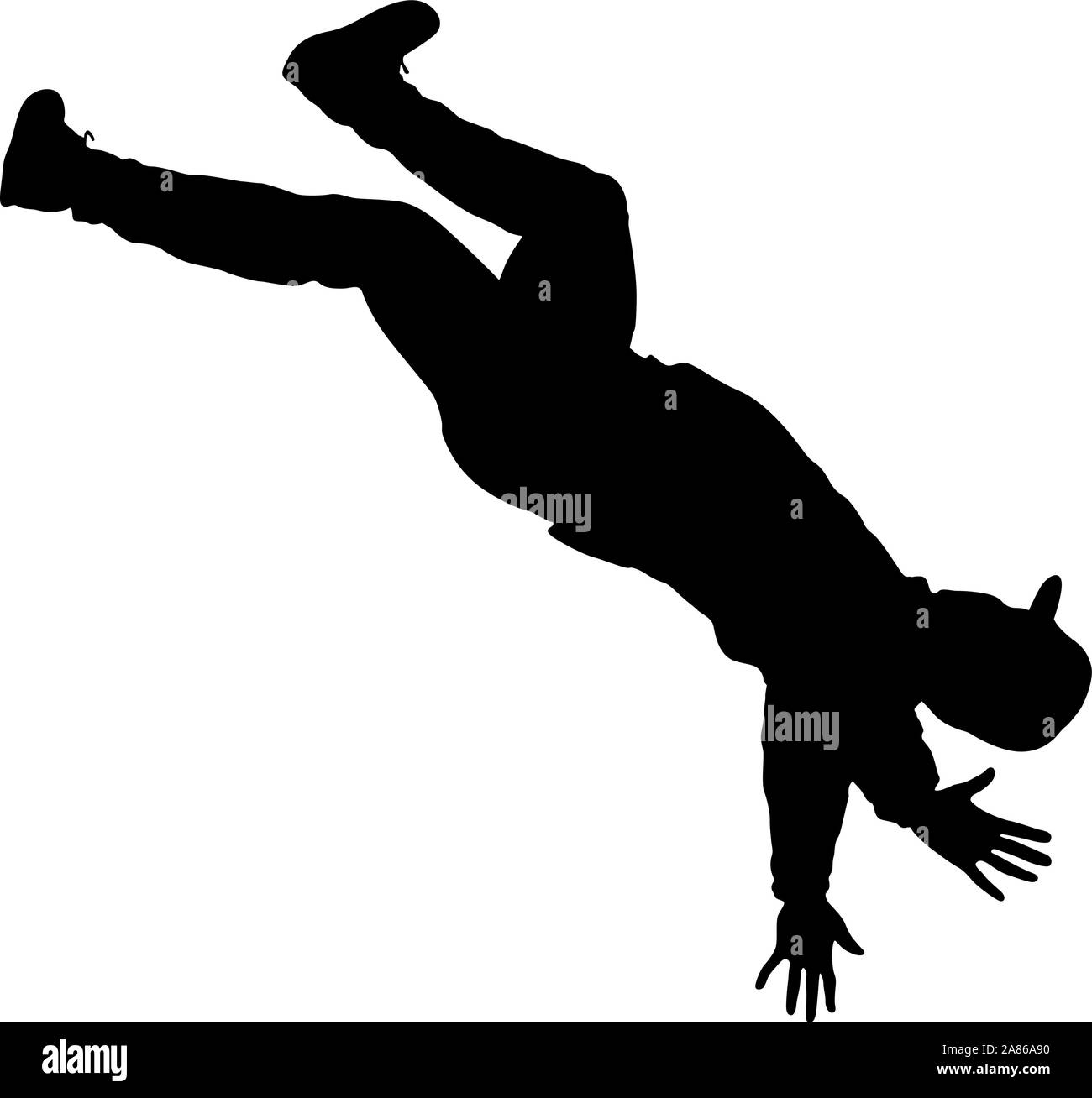 Black Silhouettes breakdancer on a white background Stock Vector Image ...