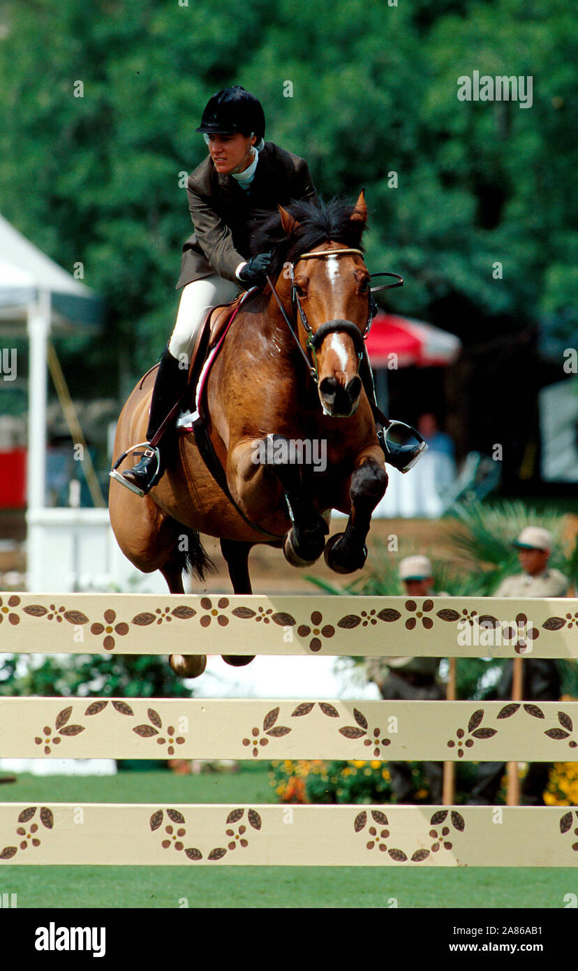 CSI Monterrey October 1998, Luciana Diniz (BRA) riding Lordon Stock Photo - Alamy