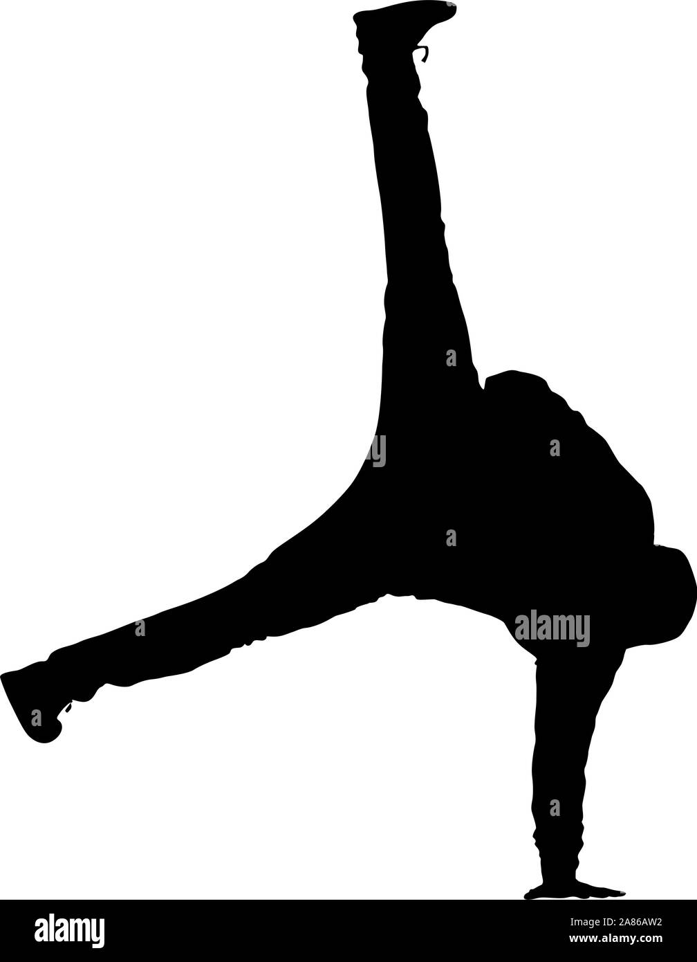 Black Silhouettes breakdancer on a white background Stock Vector Image ...