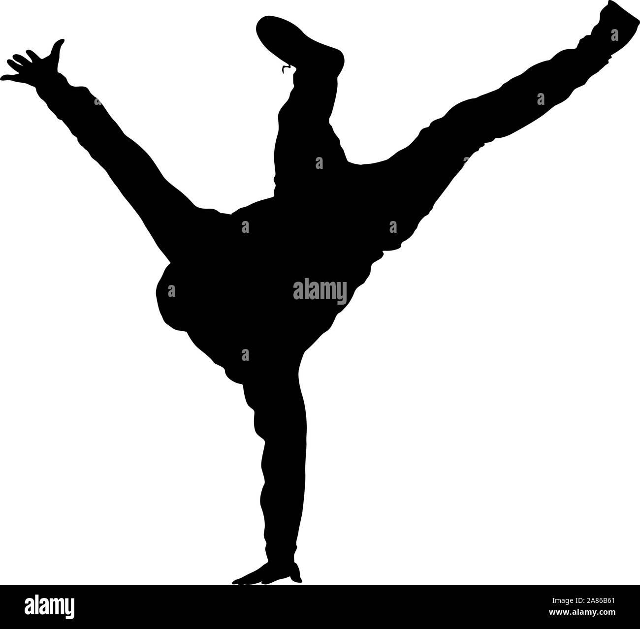 Black Silhouettes breakdancer on a white background Stock Vector Image ...