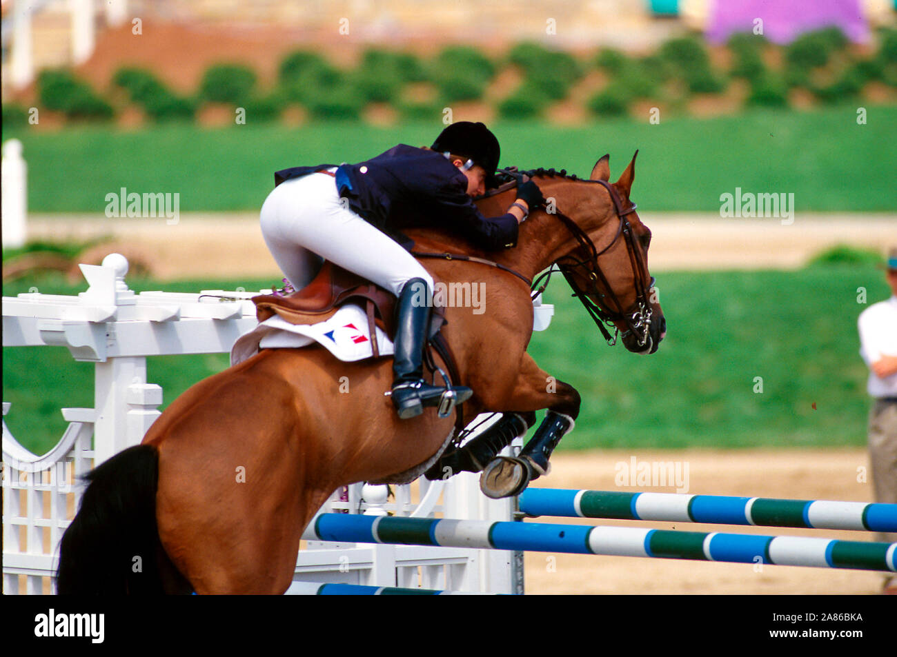 The Olympic Games, Atlanta 1996, Alexandra Ledermann (FRA) riding ...