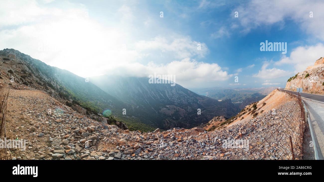 Amazing panorama scenery of Crete island Stock Photo - Alamy