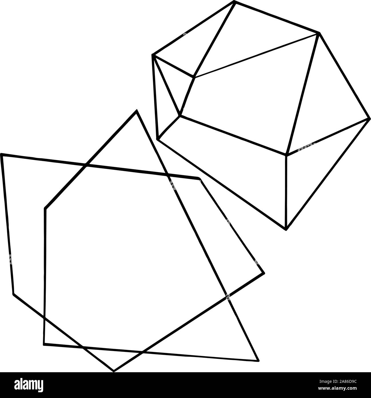 Vector geometric form. Isolated illustration element. Mosaic shape ...