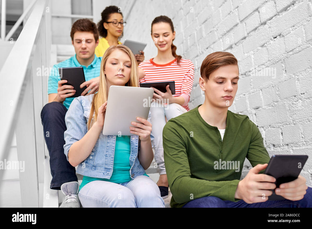 high school students with tablet computers Stock Photo - Alamy