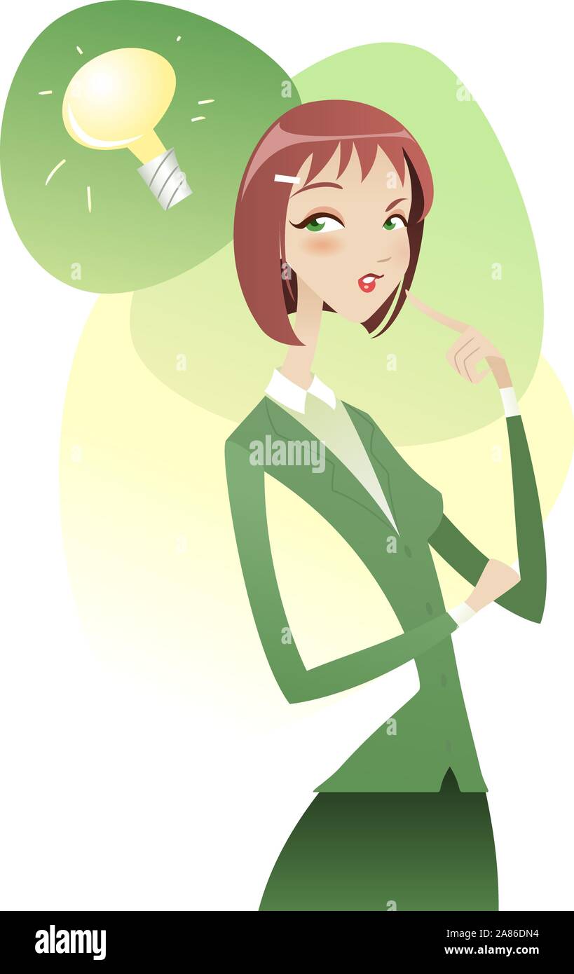 woman having an idea illustration Stock Vector Image & Art - Alamy