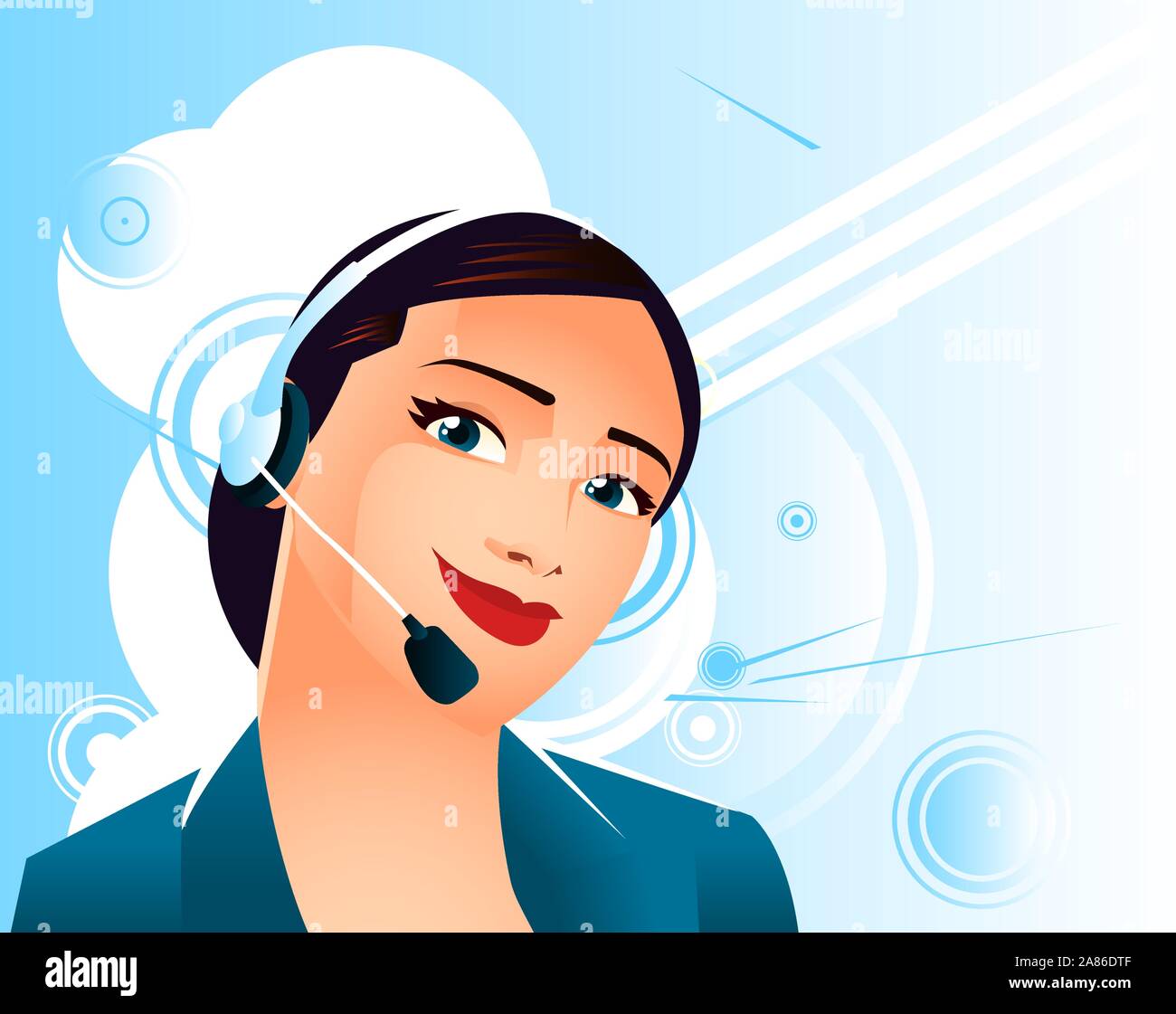 receptionist vector cartoon illustration Stock Vector Image & Art - Alamy