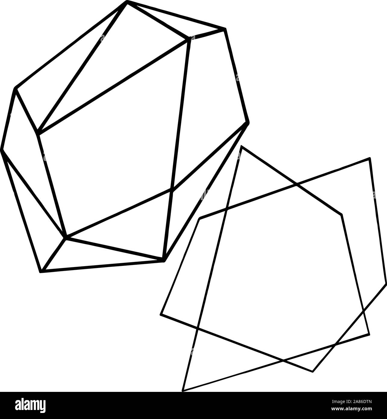 Vector geometric form. Isolated illustration element. Mosaic shape ...