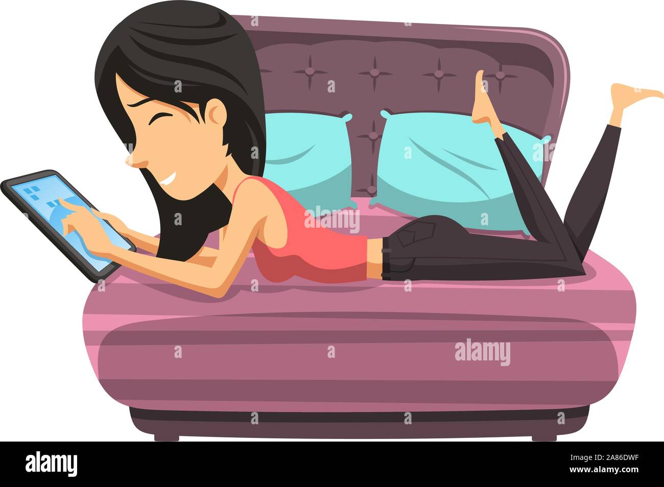 Women touchscreen tablet talking Stock Vector Images - Alamy