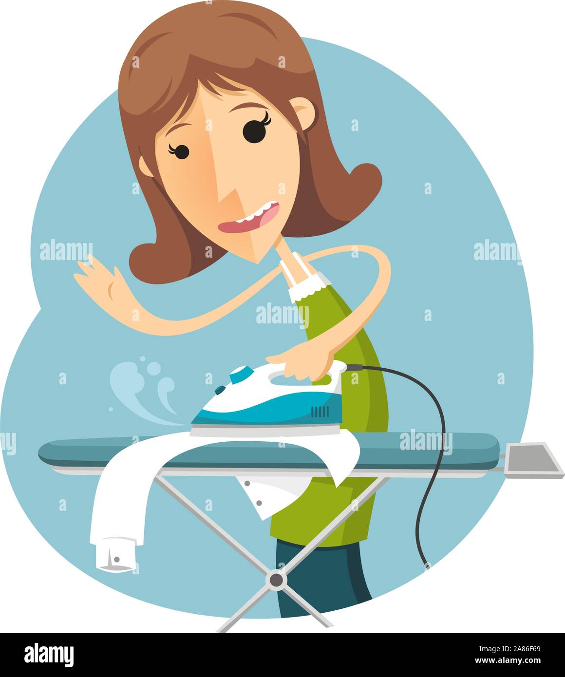 cartoon housewife ironing Stock Vector Image & Art - Alamy