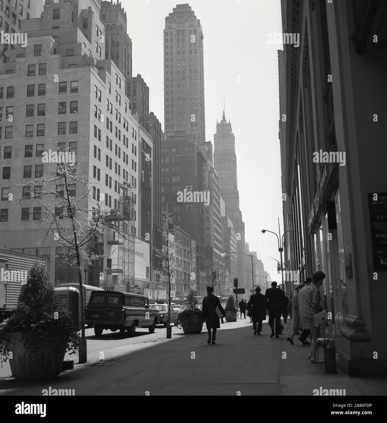 1960s, historical, a view from this era of the famous Fifth Avenue in ...