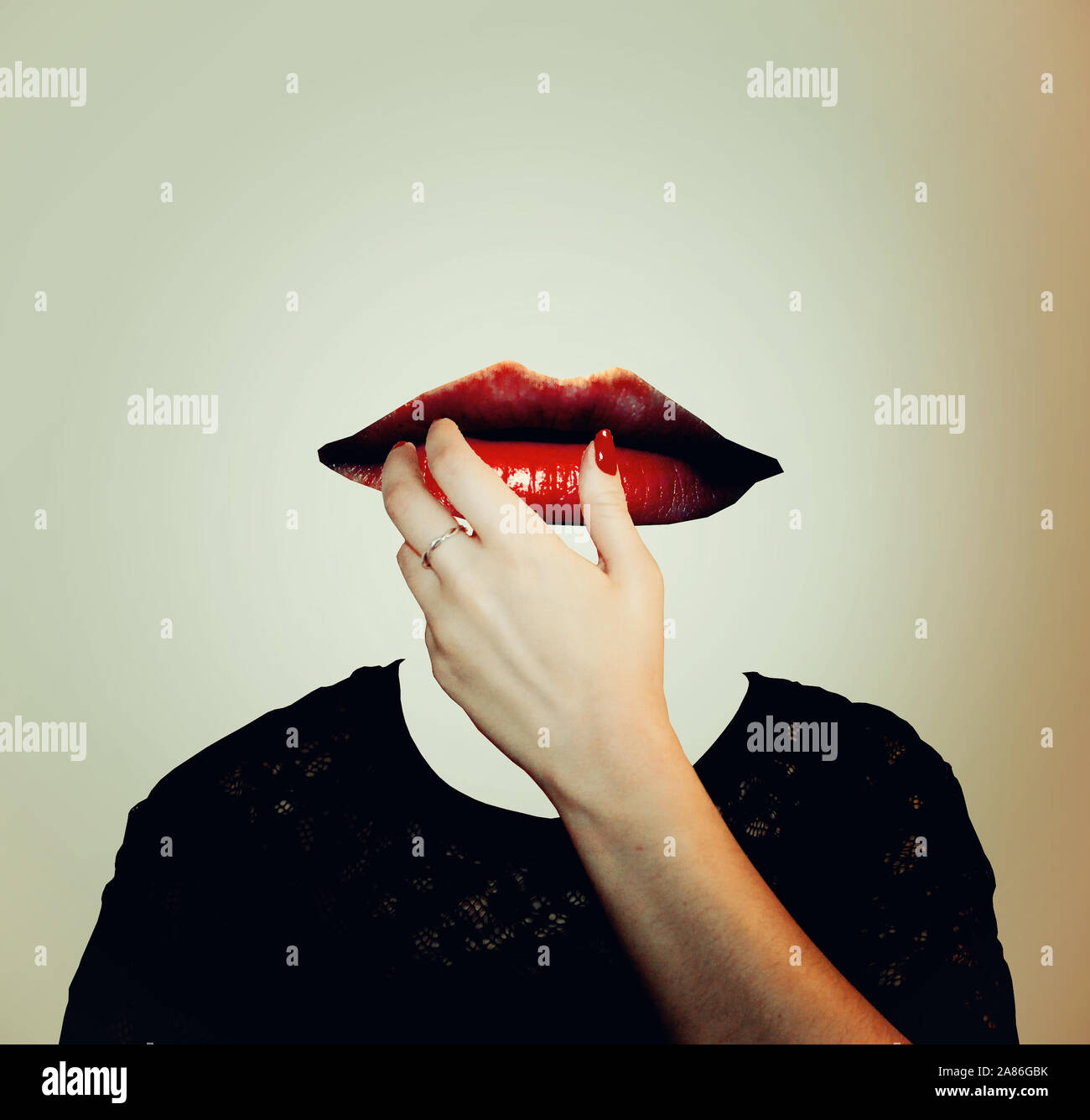 Photoshop abstract lip portrait Stock Photo - Alamy