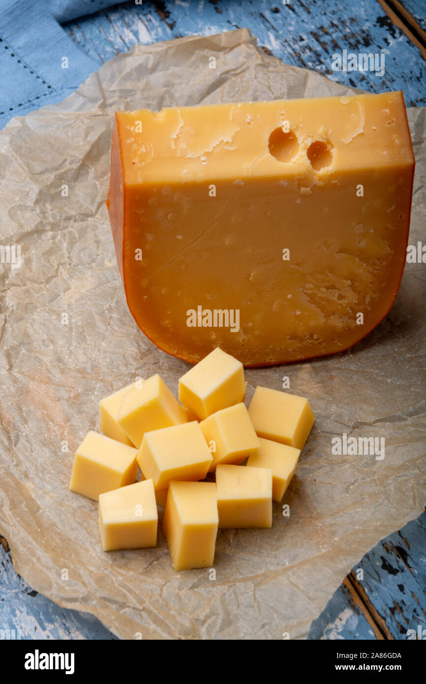 Aged cheddar cheese cubes hi-res stock photography and images - Alamy