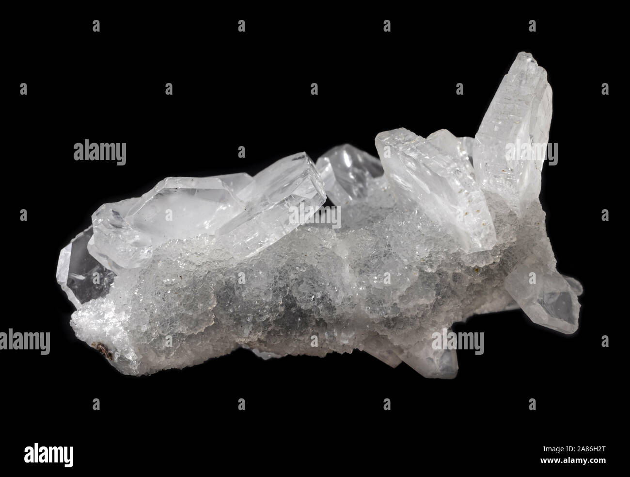 Apophyllite crystal cluster, mineral from India isolated on a pure ...