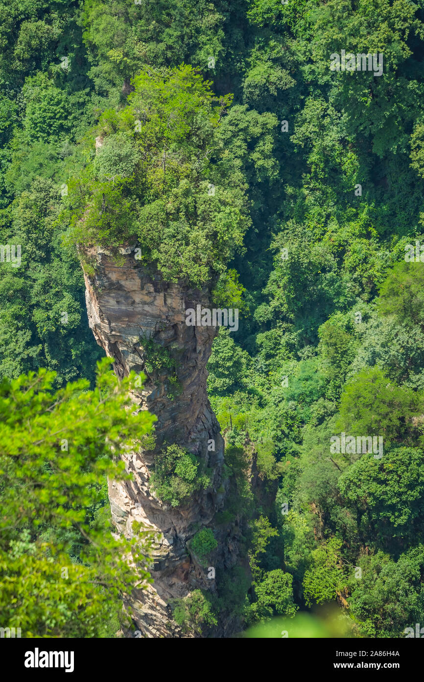Vertical karst pillar rock formation as seen from the Enchanting ...
