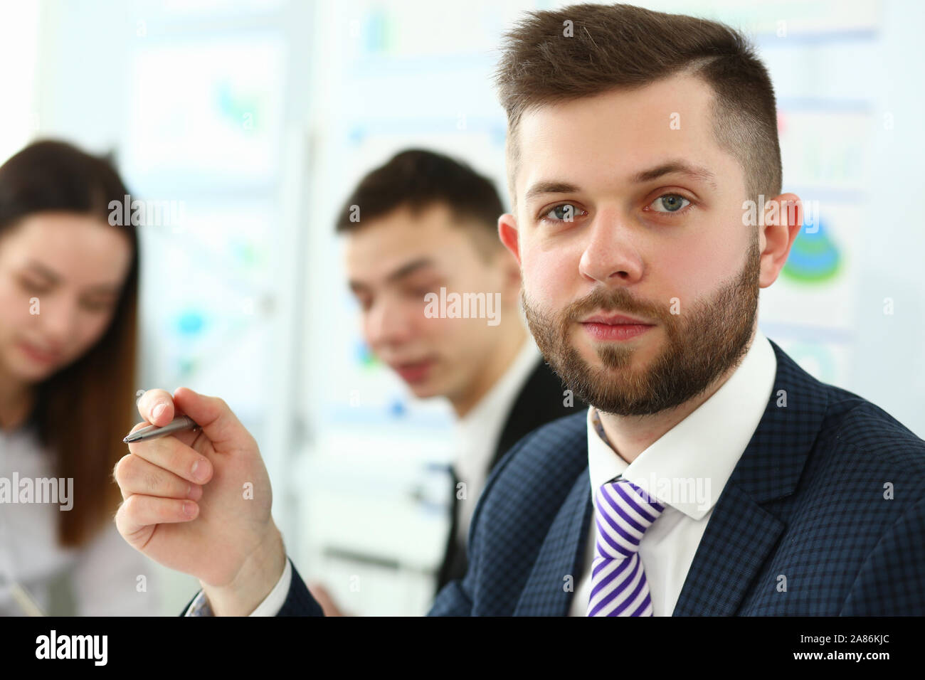 Concentrated man in office Stock Photo - Alamy