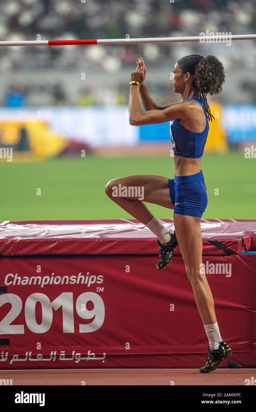 DOHA - QATAR SEPT 30: Vashti Cunningham of the USA competing in the ...