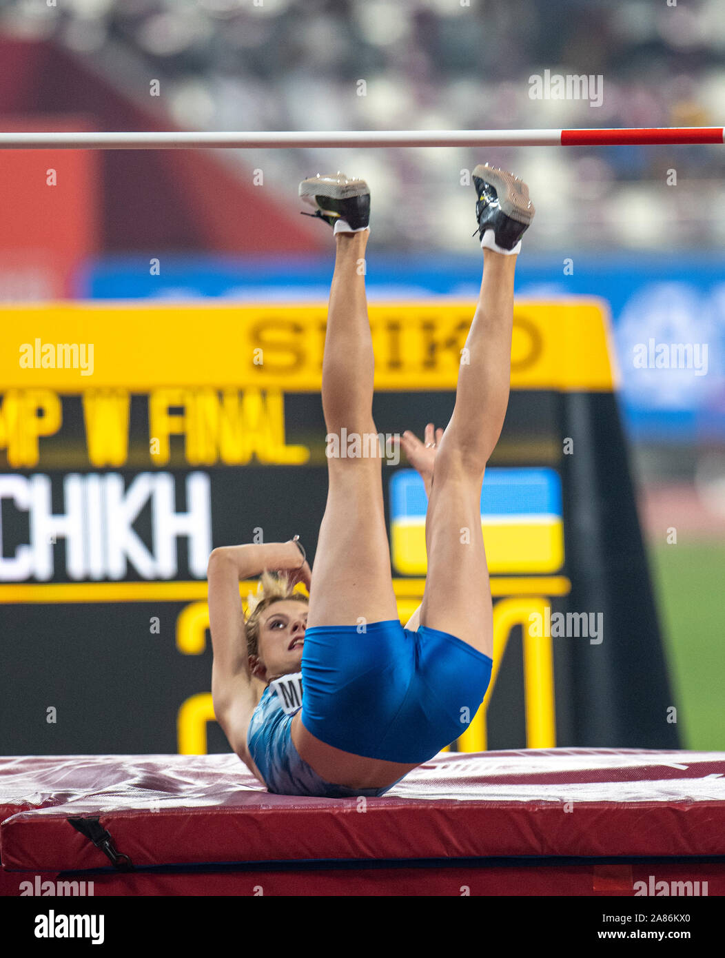 DOHA - QATAR SEPT 30: Yaroslava Mahuchikh of Ukraine competing in the ...