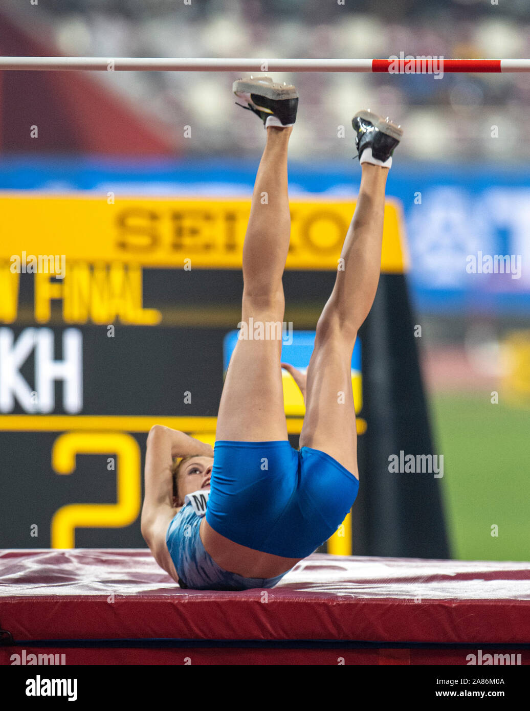 DOHA - QATAR SEPT 30: Yaroslava Mahuchikh of Ukraine competing in the ...