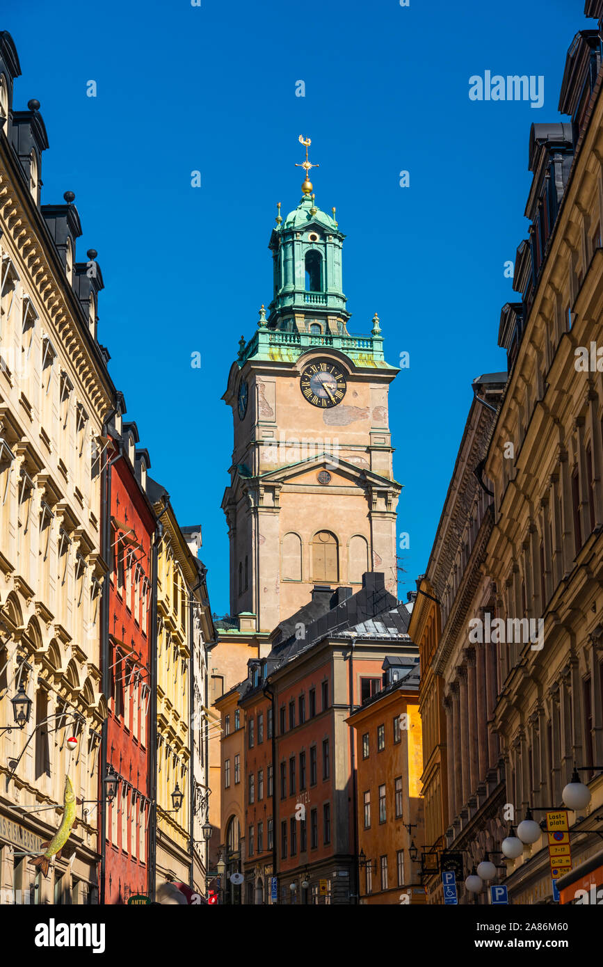 The Great Church or Church of St. Nicholas, Storkyrkan Clock Tower in ...