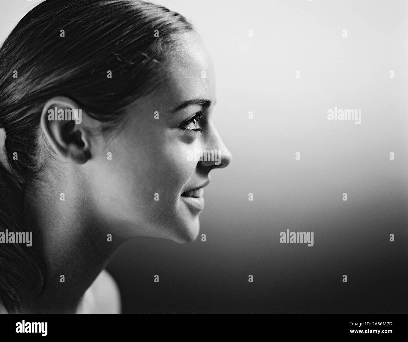 Woman face side profile Black and White Stock Photos & Images - Alamy