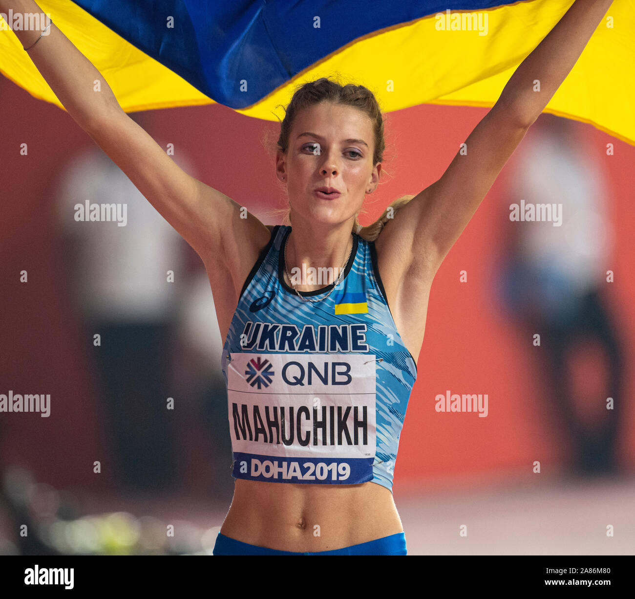 DOHA - QATAR SEPT 30: Yaroslava Mahuchikh of Ukraine competing in the ...