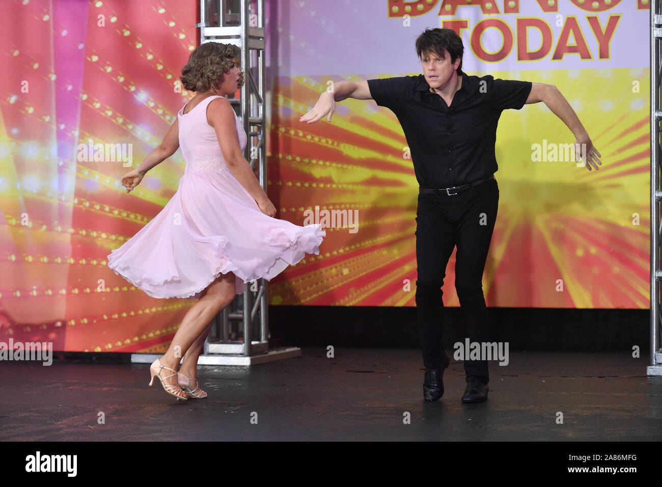 Hosts Jenna Bush and Willie Geist dressed as Johnny Castle and Frances ...
