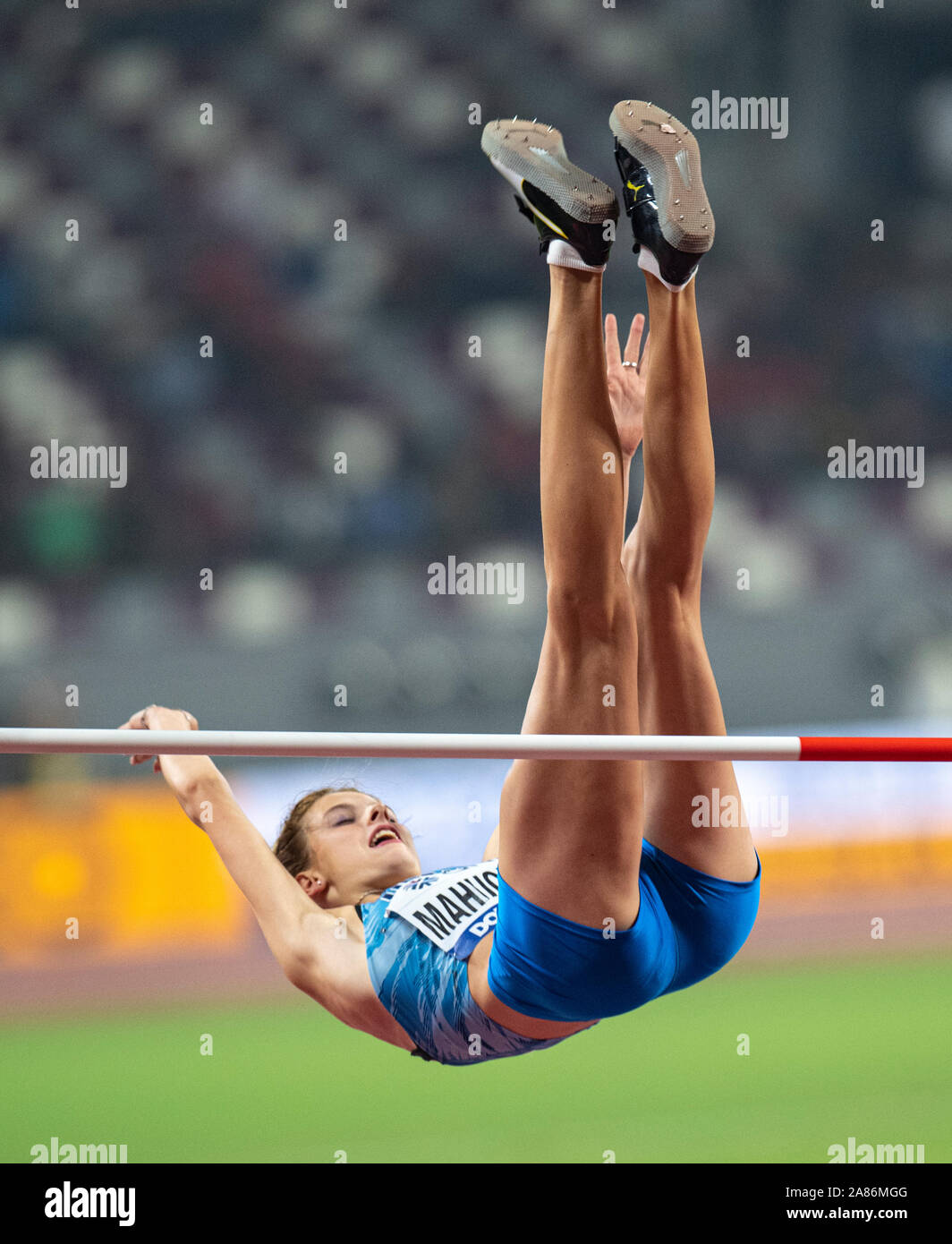 DOHA - QATAR SEPT 30: Yaroslava Mahuchikh of Ukraine competing in the ...