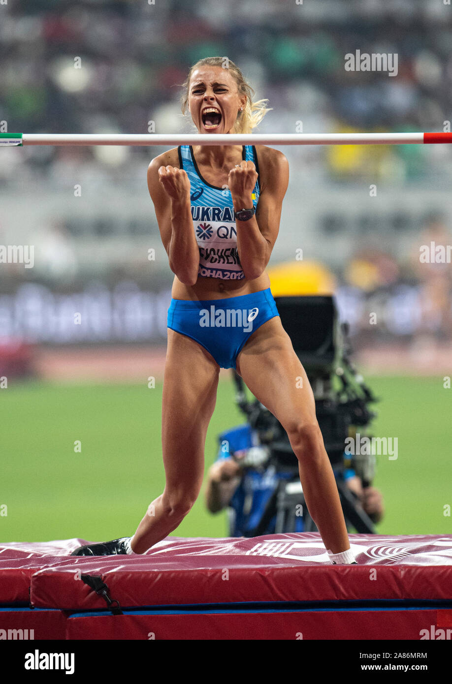 DOHA - QATAR SEPT 30: Yuliya Levchenko of Ukraine competing in the High ...