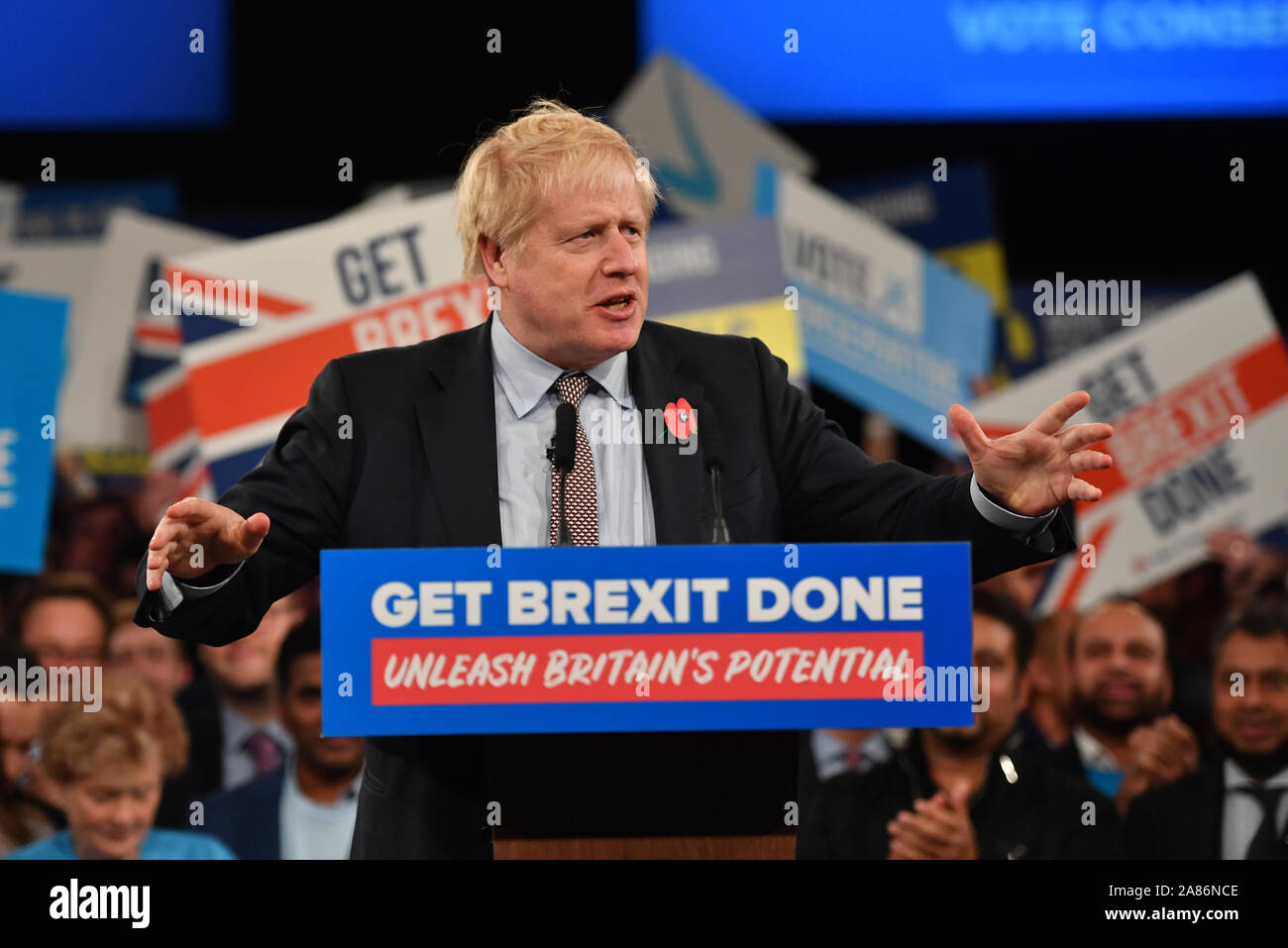 Prime Minister Boris Johnson speaking at the launch the Conservative ...