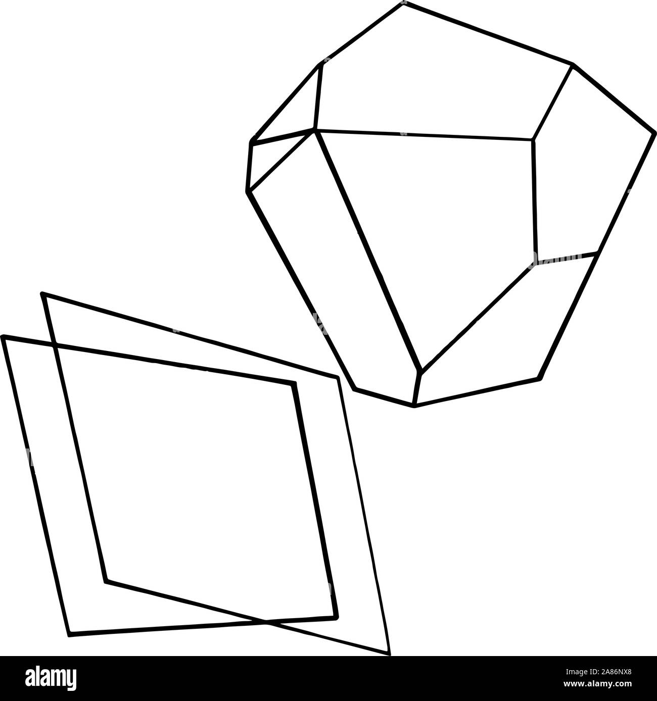 Vector geometric form. Isolated illustration element. Mosaic shape ...