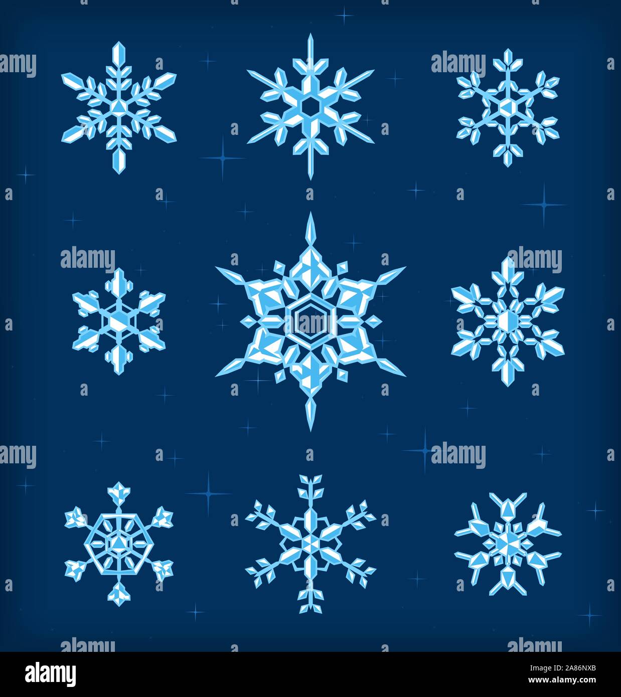Snow flakes icon set Stock Vector Image & Art - Alamy