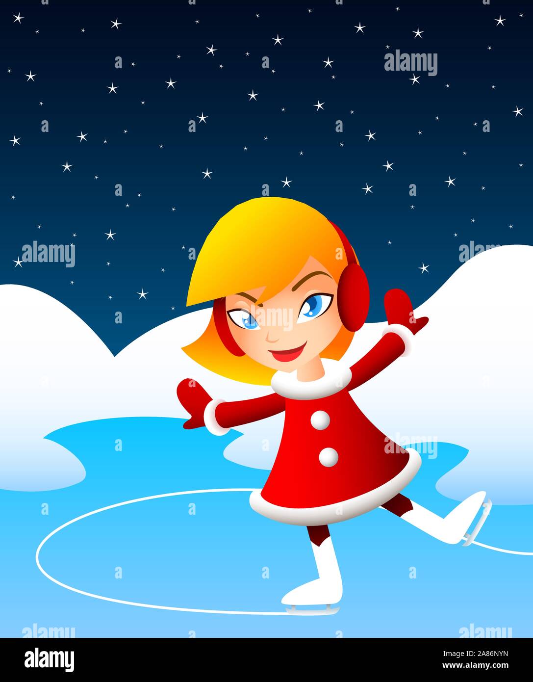 Little girl skating Stock Vector Images - Alamy