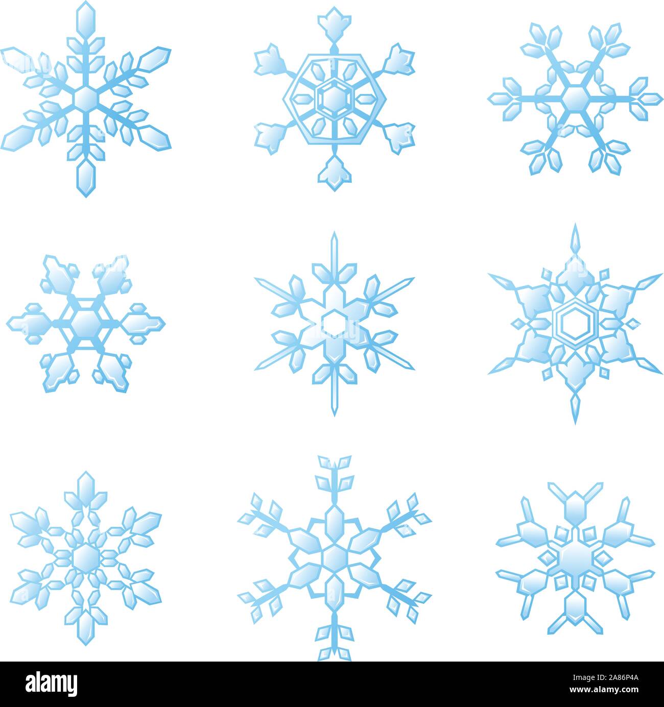 Snow flakes icon set Stock Vector Image & Art - Alamy