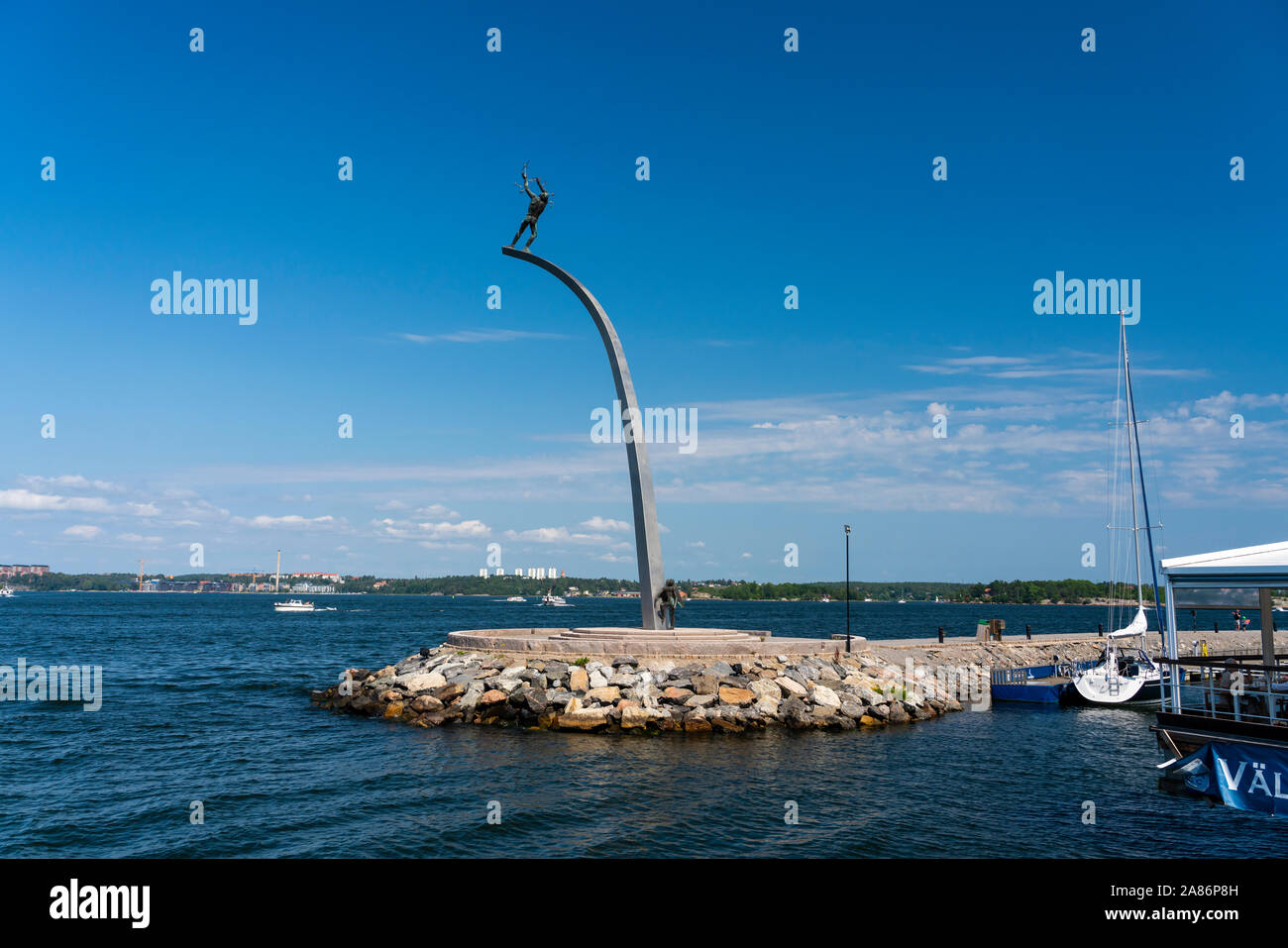 A statue by Carl Milles at Nacka Strand, Stockholm, Sweden Stock Photo ...