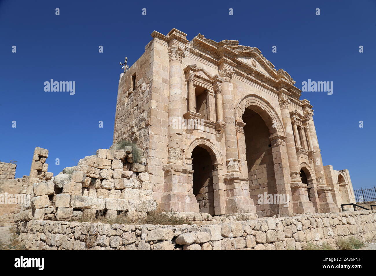 Hadrian's Arch, Jerash, Jerash Governorate, Jordan, Middle East Stock ...