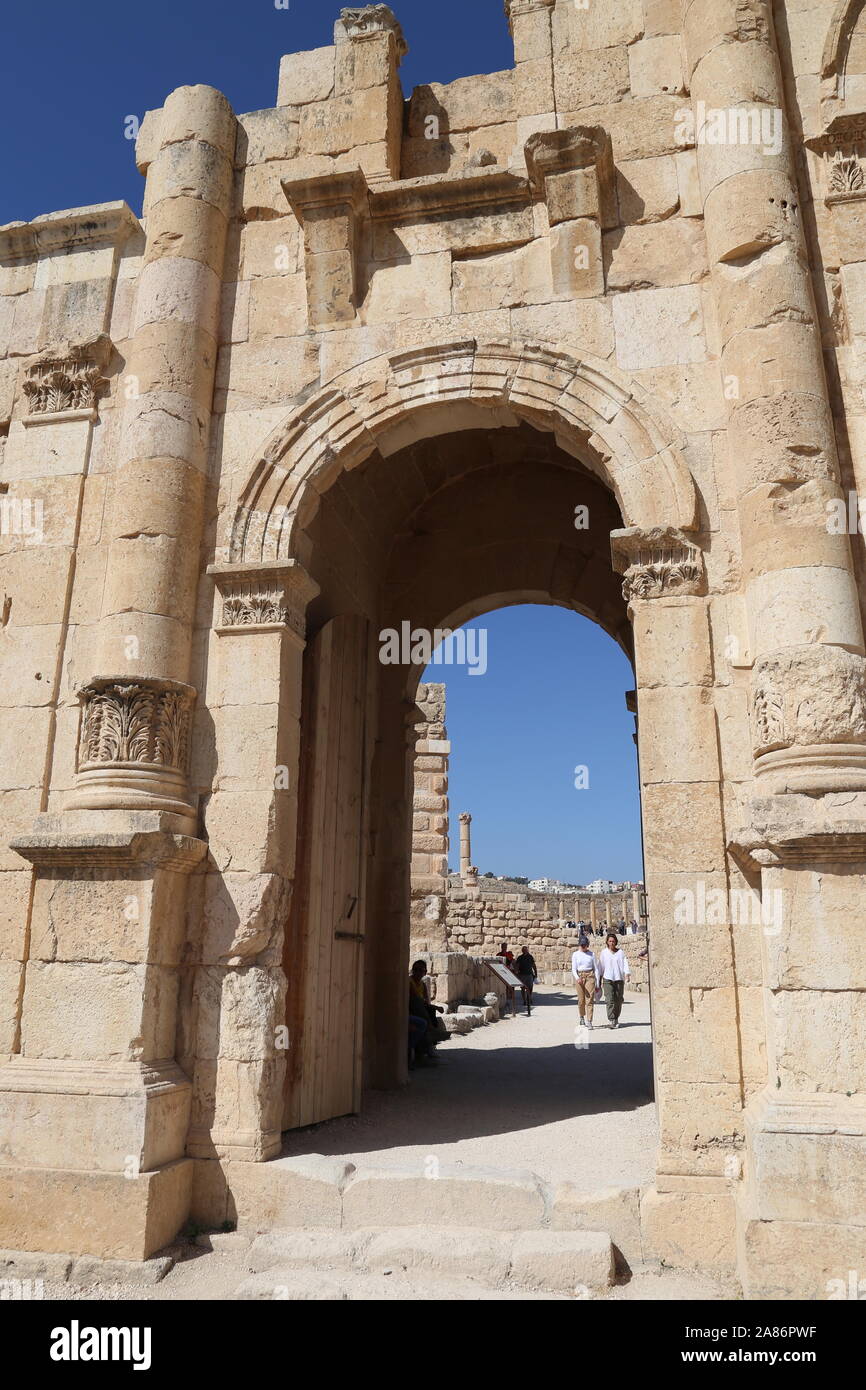 South Gate, Jerash, Jerash Governorate, Jordan, Middle East Stock Photo ...