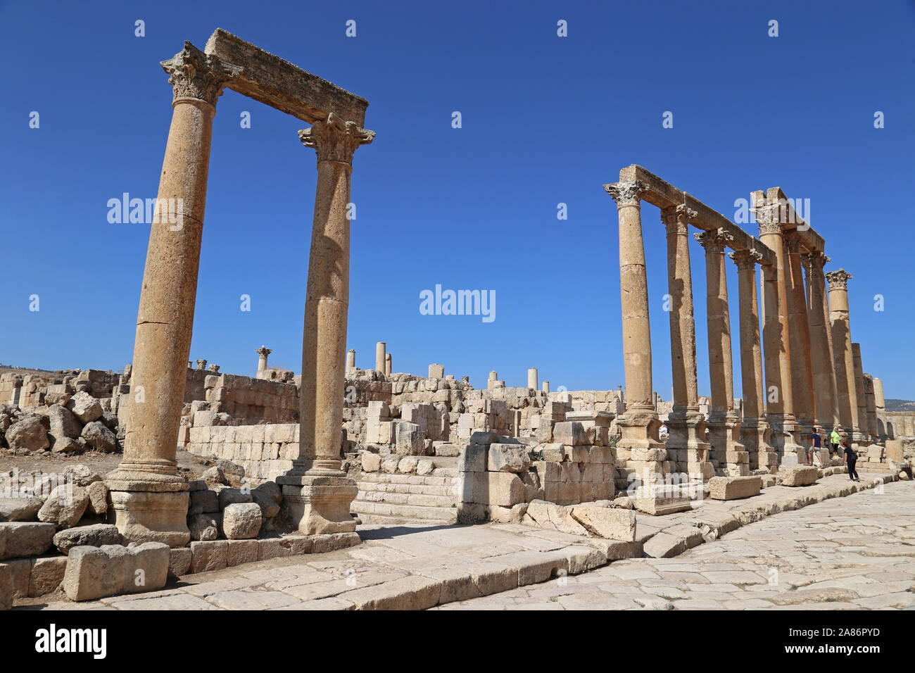 Cardo Maximus, Jerash, Jerash Governorate, Jordan, Middle East Stock ...