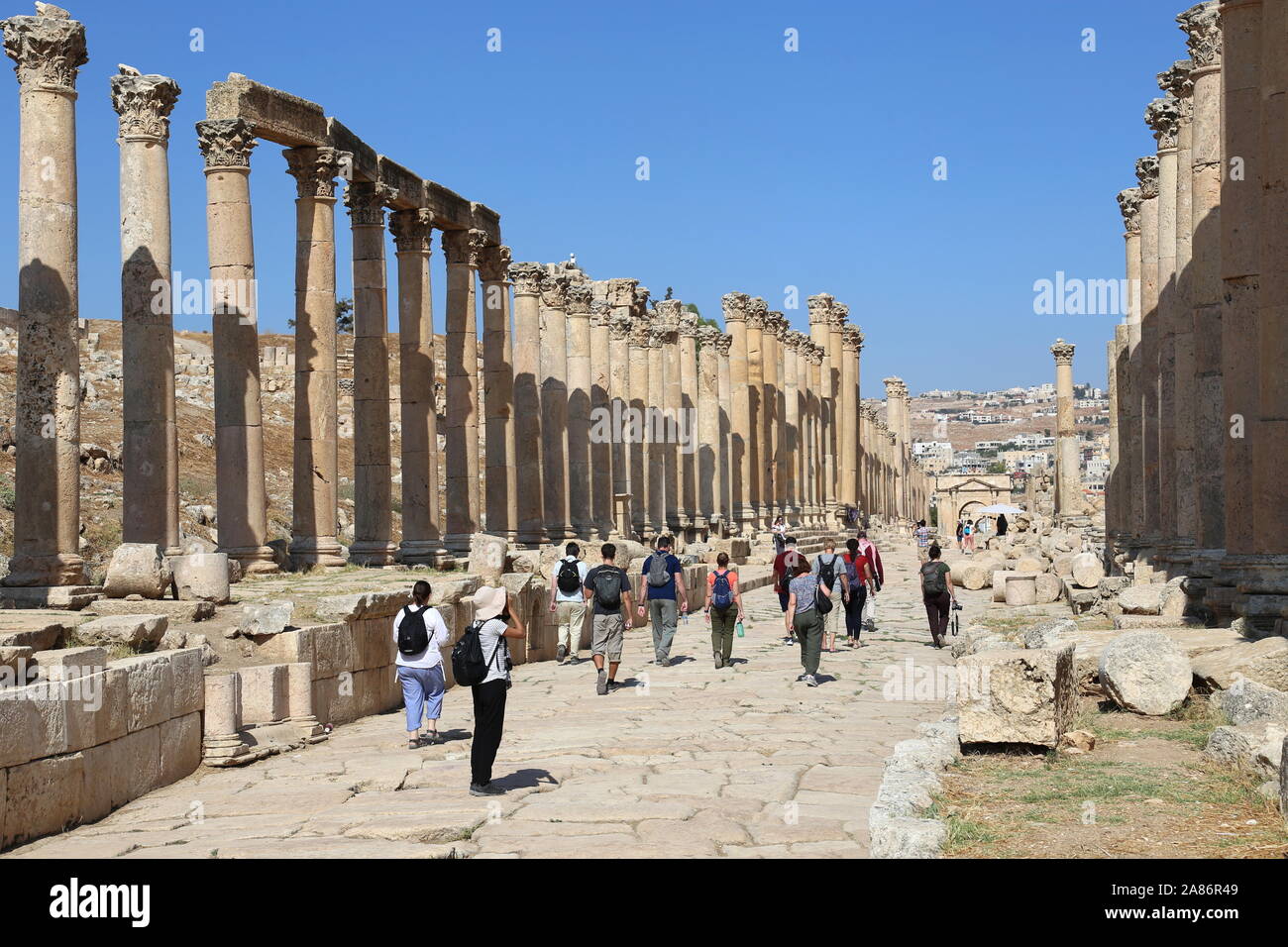 Cardo Maximus, Jerash, Jerash Governorate, Jordan, Middle East Stock ...