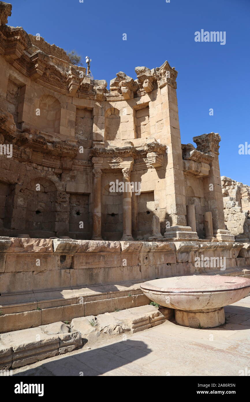 Nymphaeum (public water fountain), Jerash, Jerash Governorate, Jordan ...