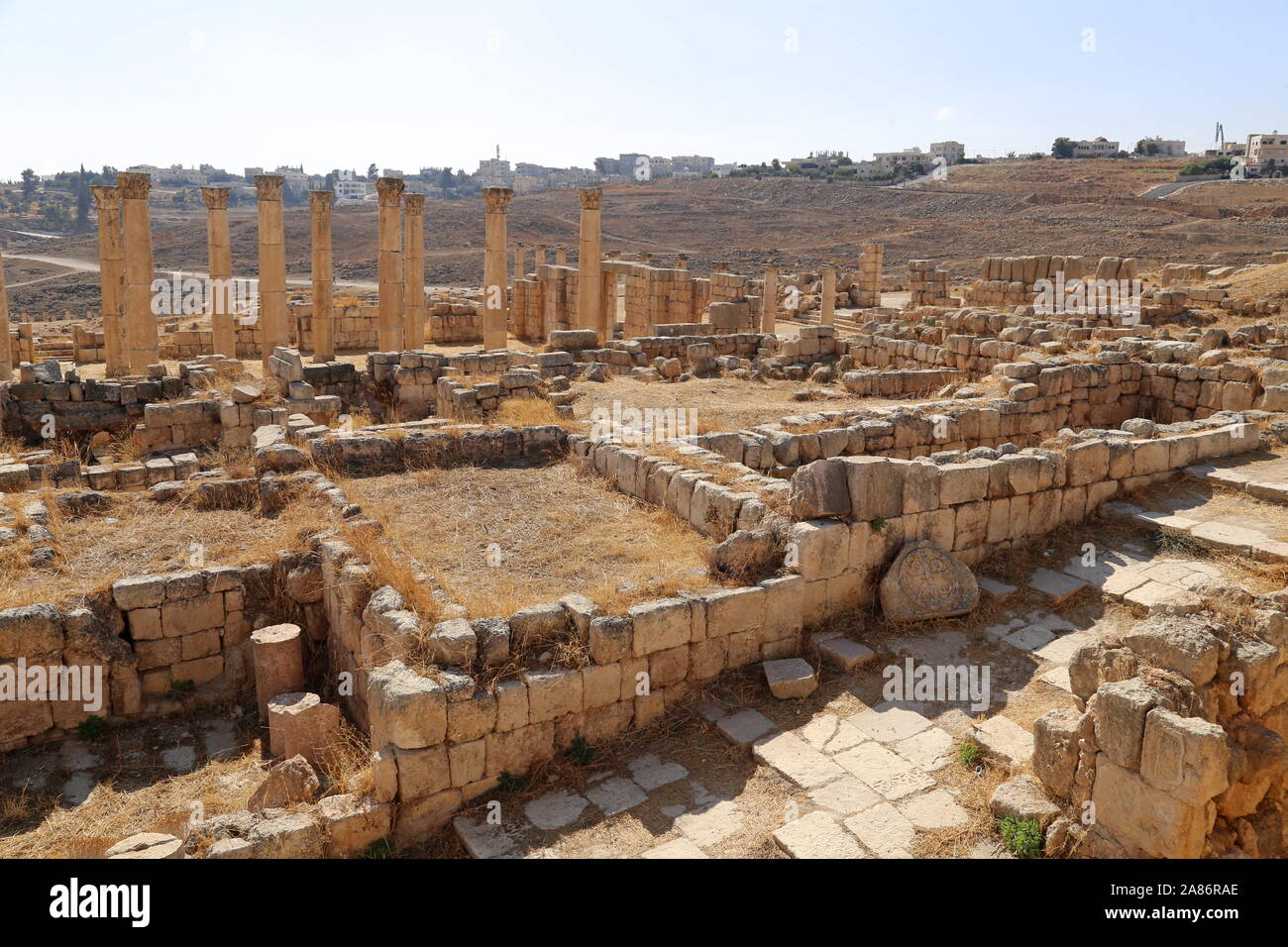 Ecclesiastic complexes and Baths of Placcus, Jerash, Jerash Governorate ...