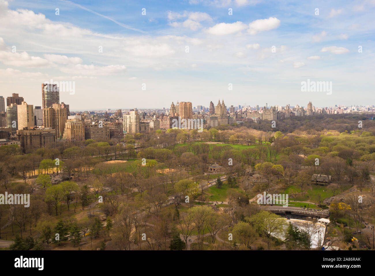 Autumn view of Central Park from the hotel window, Manhattan, New York ...