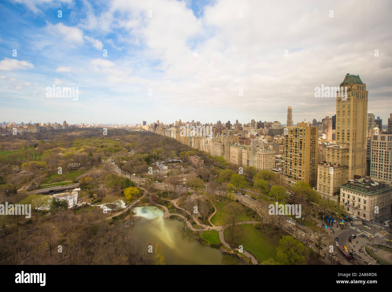 Autumn view of Central Park from the hotel window, Manhattan, New York ...