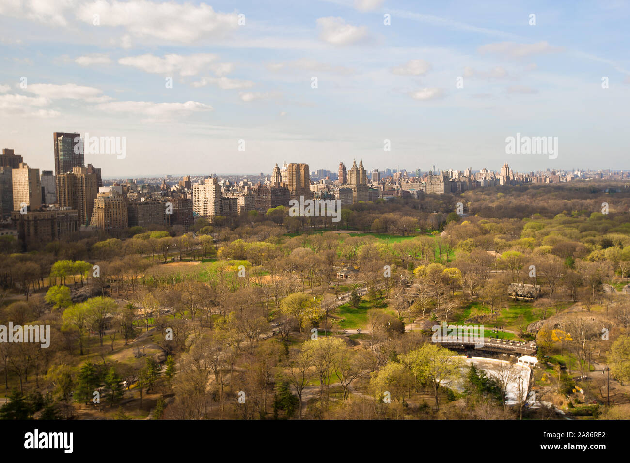 Autumn view of Central Park from the hotel window, Manhattan, New York ...