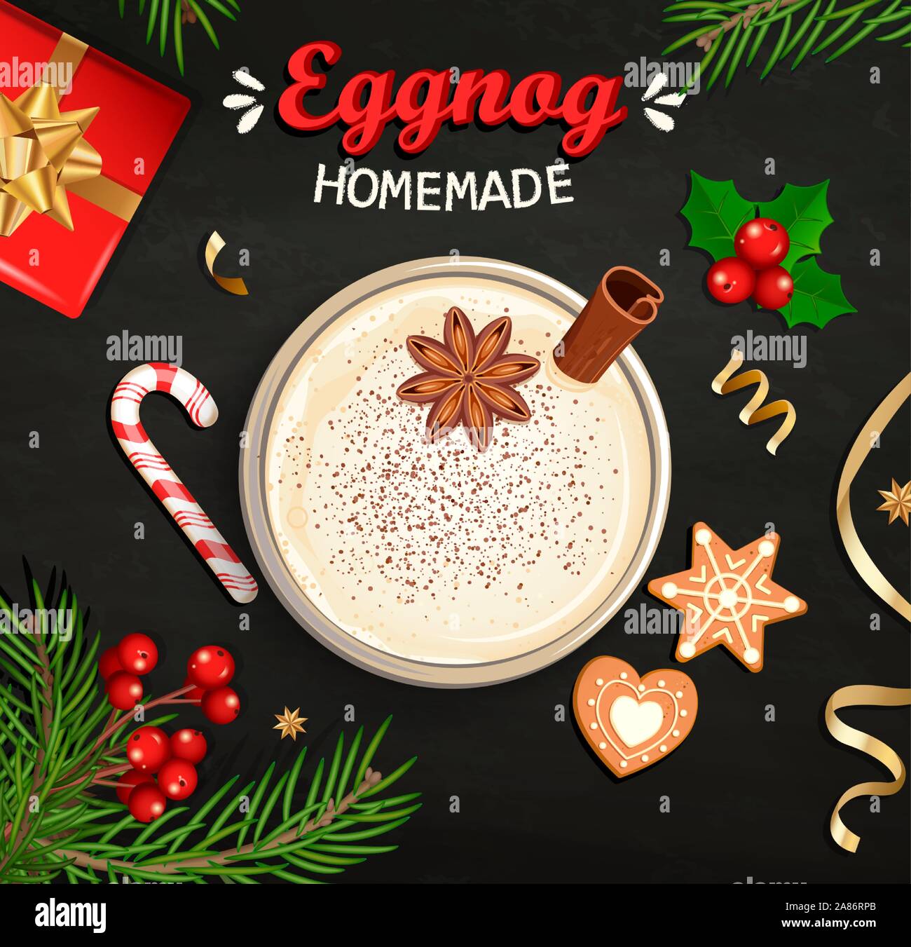 Top view christmas hot Stock Vector Images - Alamy