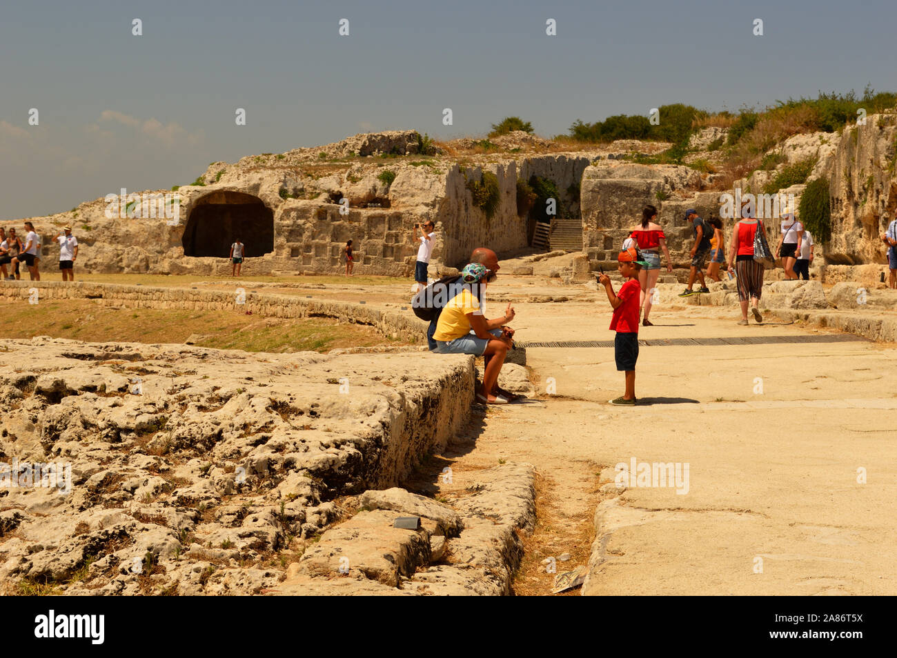 Syracuse, Sicily - August 2019: images and architecture in the historic ...