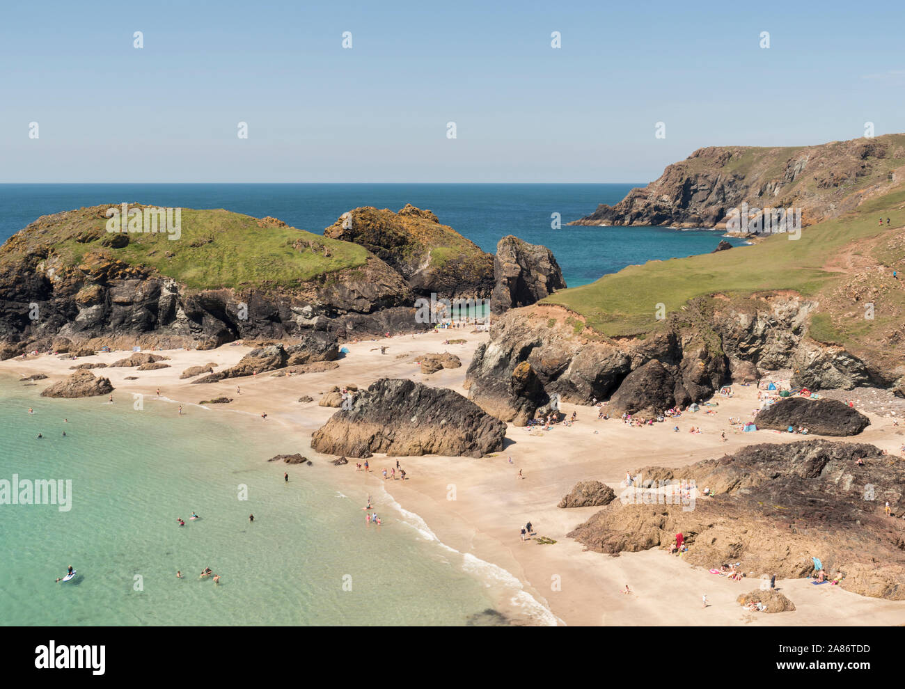 The popular coastline at Kynance Cove on the Lizard Peninsular ...